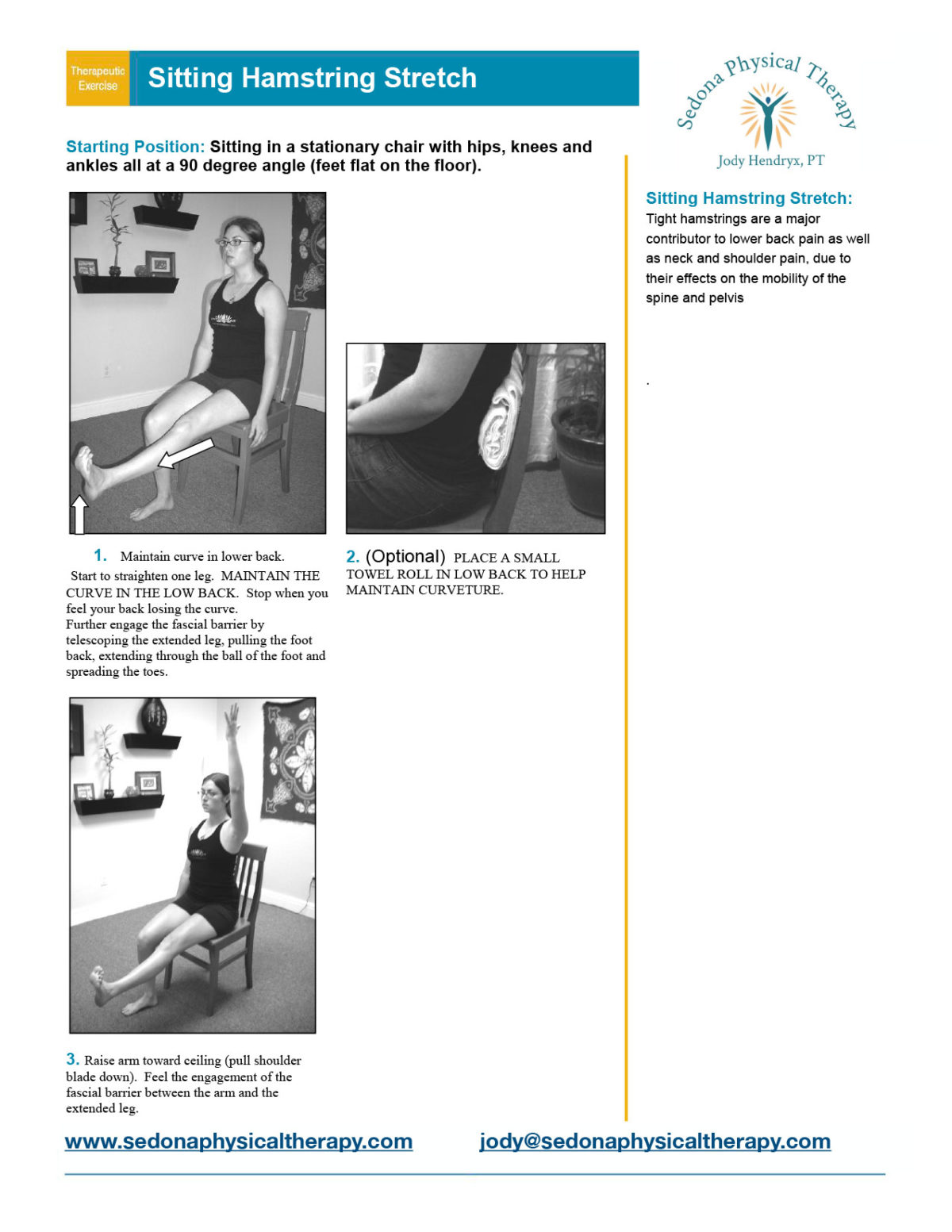 Sitting Hamstring Stretch - Sedona Physical Therapy